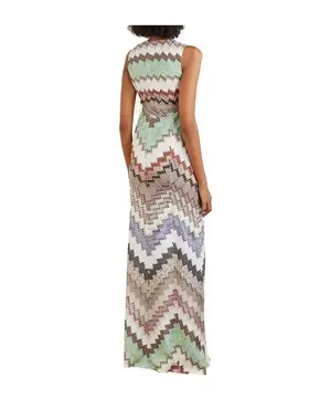 Missoni Striped Metallic Crochet-knit Maxi Dress