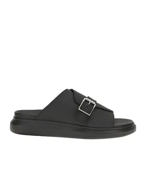 Alexander McQueen Buckle Slide Sandals - Black