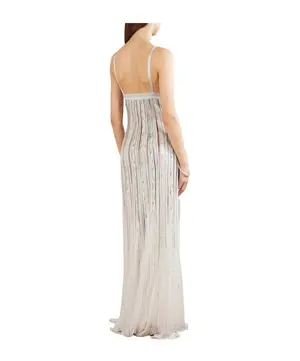 Missoni Pleated Striped Metallic Ribbed-knit Maxi Dress