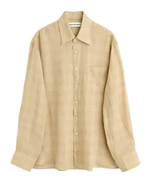 Our Legacy Above Check Gauze Shirt - Nude