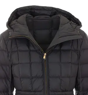 Moncler Quilted Hooded Short Padded Jacket - Black