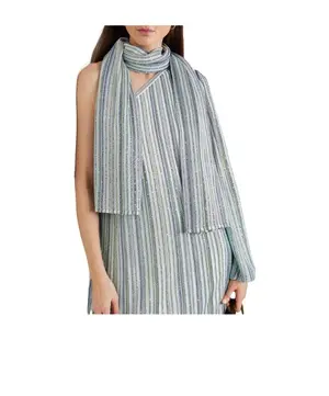 Missoni Sequin-trimmed Striped Metallic Crochet-knit Wrap
