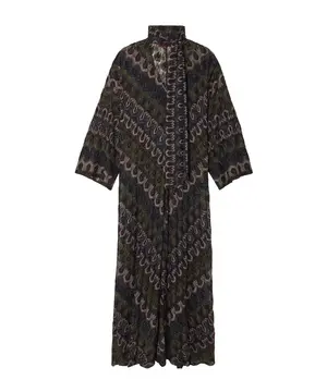 Missoni Tie-detailed Striped Metallic Crochet-knit Maxi Dress - Black