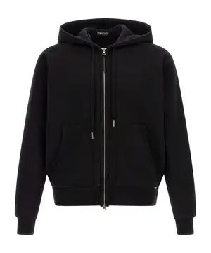 TOM FORD Zip-up Cotton Hoodie - Black