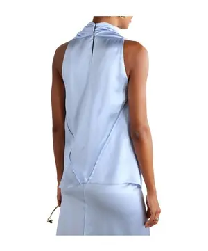 Altuzarra Draped Floral-print Silk-satin Top - Blue