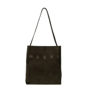 Marni Logo Embroidered Hobo Bag