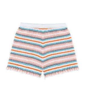Casablanca Striped Shirred Shorts - Multicolour