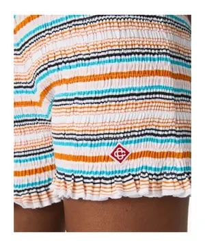 Casablanca Striped Shirred Shorts