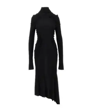 Victoria Beckham Ruched Asymmetric Midi Dress