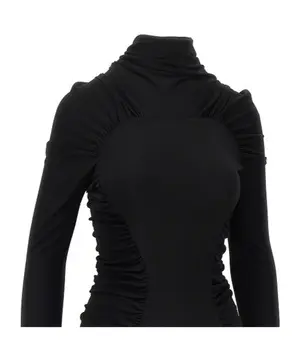 Victoria Beckham Ruched Asymmetric Midi Dress