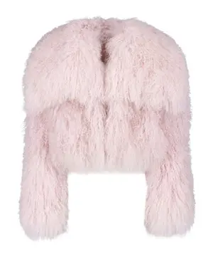 Attico Fur Bomber Coat - Pink