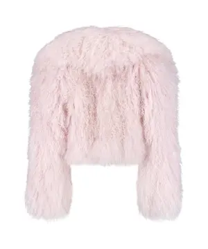 Attico Fur Bomber Coat - Pink