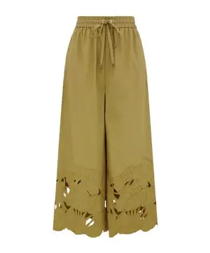 Zimmermann Mahon Embroidered Pant - Moss