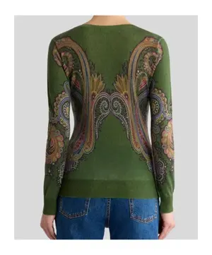 Etro Paisley Printed V-neck Jumper