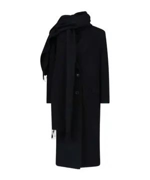 Attico Long-sleeved Coat - Black