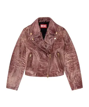 DIESEL® Lunatic Biker Leather Jacket - Brown
