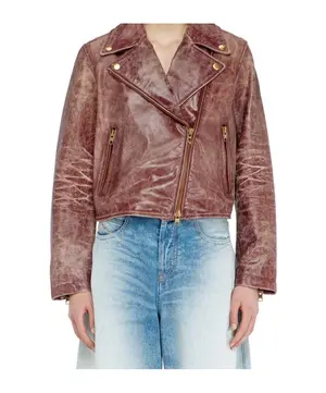 DIESEL® Lunatic Biker Leather Jacket - Brown