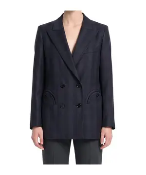 BLAZÉ MILANO Double-breasted Peak-lapel Blazer With Check Motif