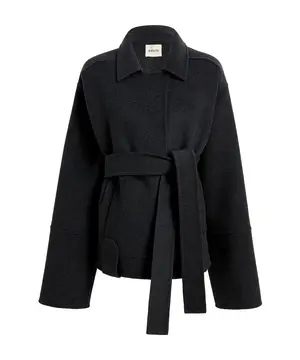 Khaite Alder Long Sleeved Jacket - Charcoal-grey
