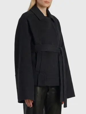 Khaite Alder Long Sleeved Jacket - Charcoal-grey
