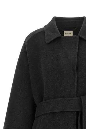 Khaite Alder Long Sleeved Jacket - Charcoal-grey