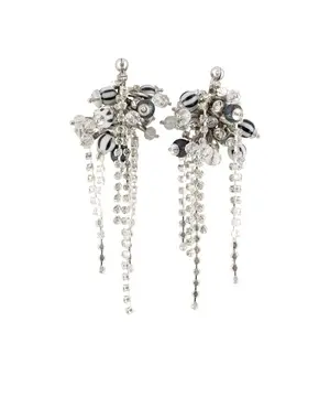 Dries Van Noten Embellished Drop Earrings - White