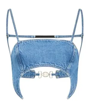 MARINE SERRE Cut Out Denim Halterneck Top