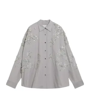 Dries Van Noten Embellished Shirt - Gray