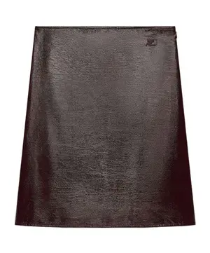 COURREGES Vinyl Logo-patch A-line Skirt