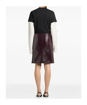 COURREGES Vinyl Logo-patch A-line Skirt