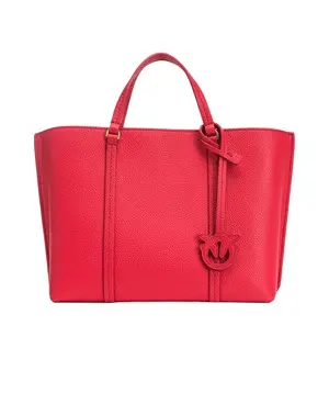 Pinko Carrie Logo Charm Tote Bag - Red