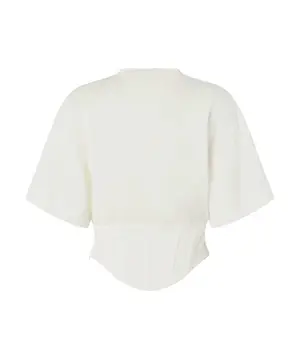 Pinko Short-sleeve T-shirt With Fitted Waist And Pleated Details
