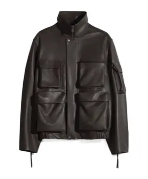 LEMAIRE Multi-pocket Leather Jacket - Mocha