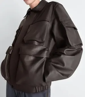 LEMAIRE Multi-pocket Leather Jacket