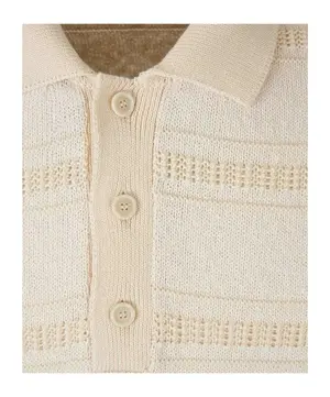 LARDINI Short Sleeve Knit Polo Shirt