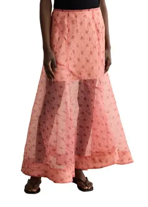 GANNI Skirt In Printed Shibori Organza - Pink