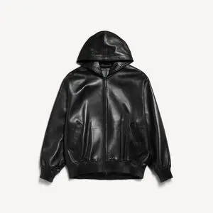 Balenciaga Short Hooded Coat - Black