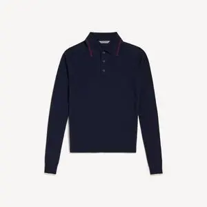 Balenciaga Knitted Long Sleeve Polo - Blue