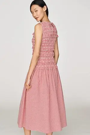 ROWING BLAZERS Smocked Cotton Dress