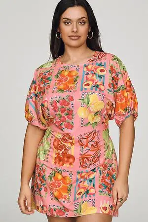 NEVER FULLY DRESSED Fruit Stamp Mi Dress - Pink Pattern