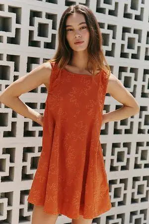 CELANDINE Sunna Open-back Cotton Dress - Copper