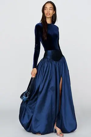 HUTCH Bubble-hem Maxi Skirt - Navy
