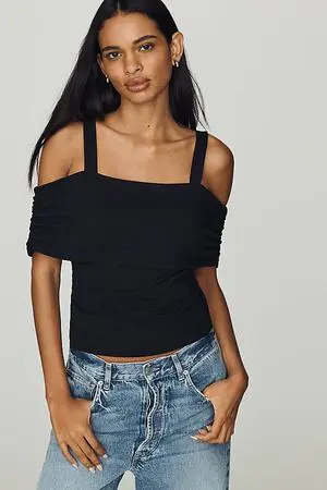 NATION LOS ANGELES Tamaira Off-shoulder Tank Top - Black