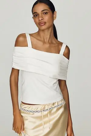NATION LOS ANGELES Tamaira Off-shoulder Tank Top - Ivory