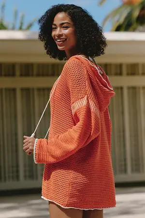 CELANDINE Loose Knit Pullover - Orange