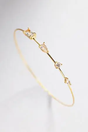 Anthropologie Crystal Hoop Earrgs - Gold