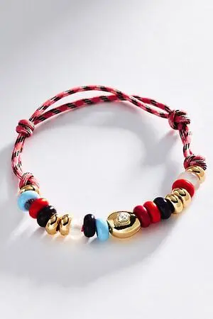 Anthropologie Beaded Ankle Charm - Red