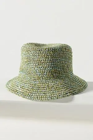 WYETH Noa Raffia Bucket Hat - Blue