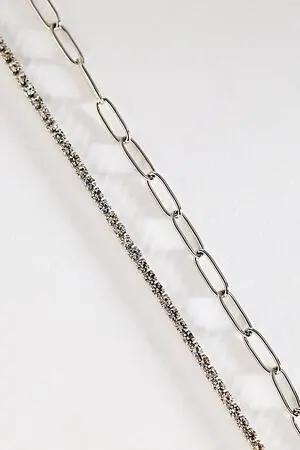 Anthropologie Water-resistant Tennis Bracelets, Set Of 2 - Silver