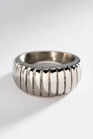 Anthropologie Water-resistant Chunky Ribbed Rg - Silver